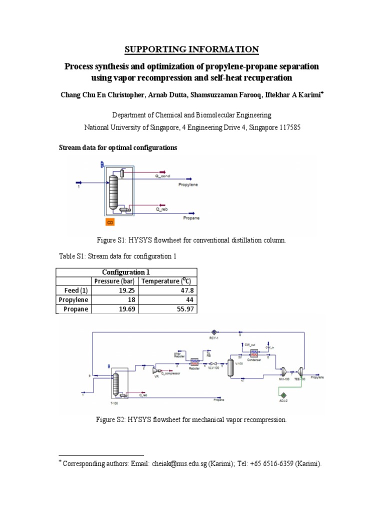 Process Synthesis and Optimization of Propylene - Propane Separation ...