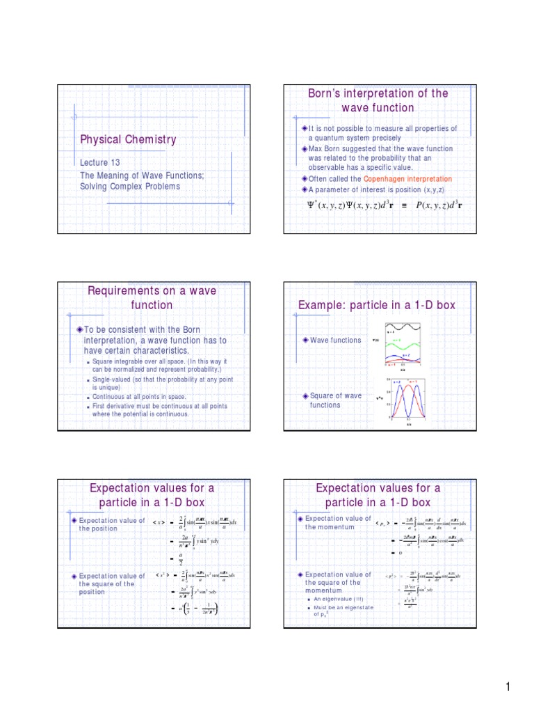 Born's Interpretation of The Wave Function | PDF | Wave Function ...
