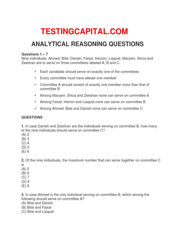 Analytical Reasoning Mcqs | PDF | Aviation | Airlines Analytical Reasoning Mcqs | PDF | Aviation | Airlines