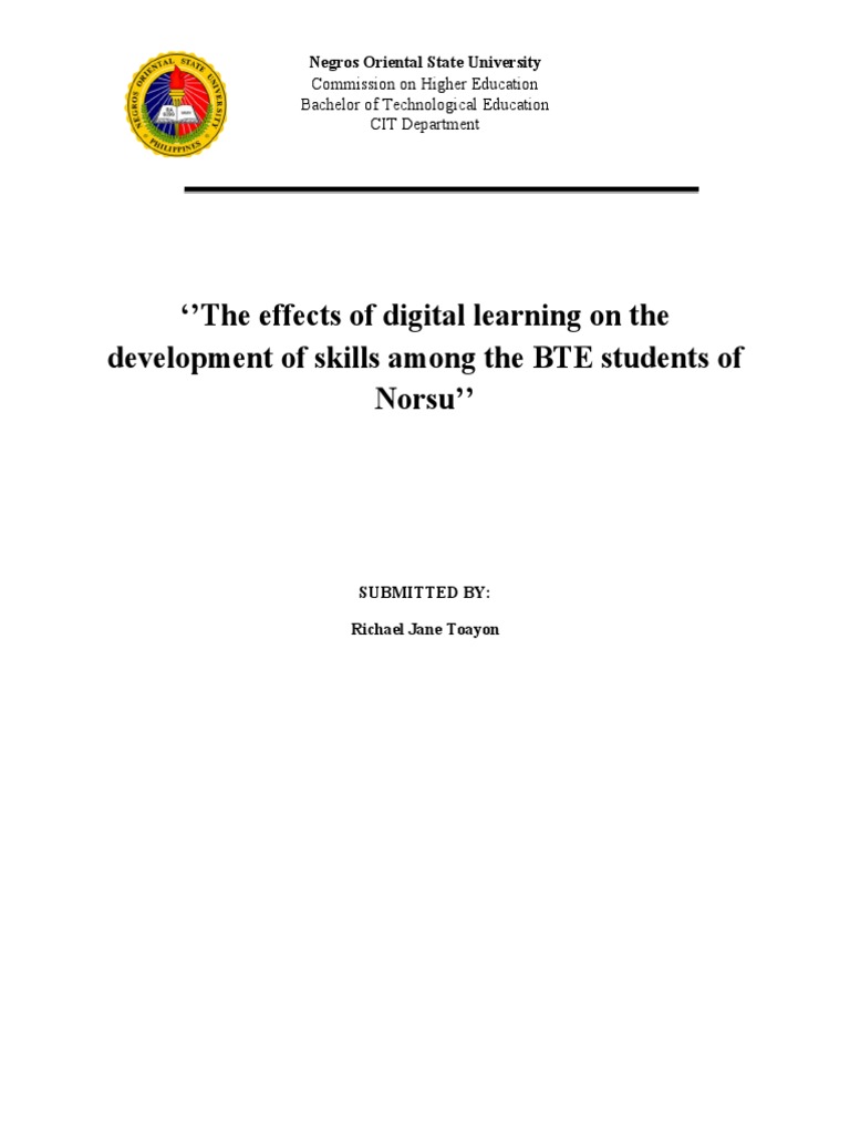 Digital Learning Impact on BTE Students | PDF | Educational Technology ...