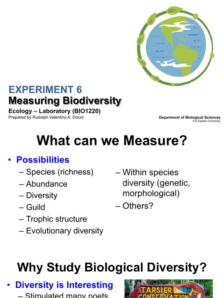 Experiment #6 - Measuring Diversity | PDF | Biodiversity | Ecology