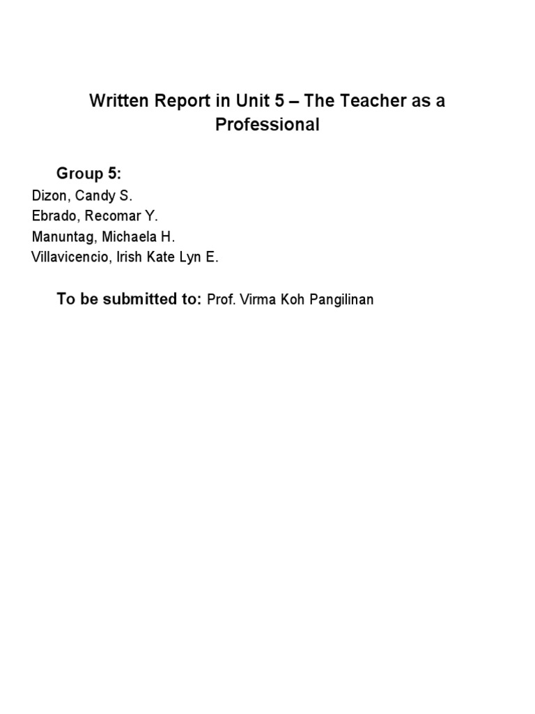 Module 5 Unit 5 The Teacher As A Professional | PDF | Licensure | Teachers