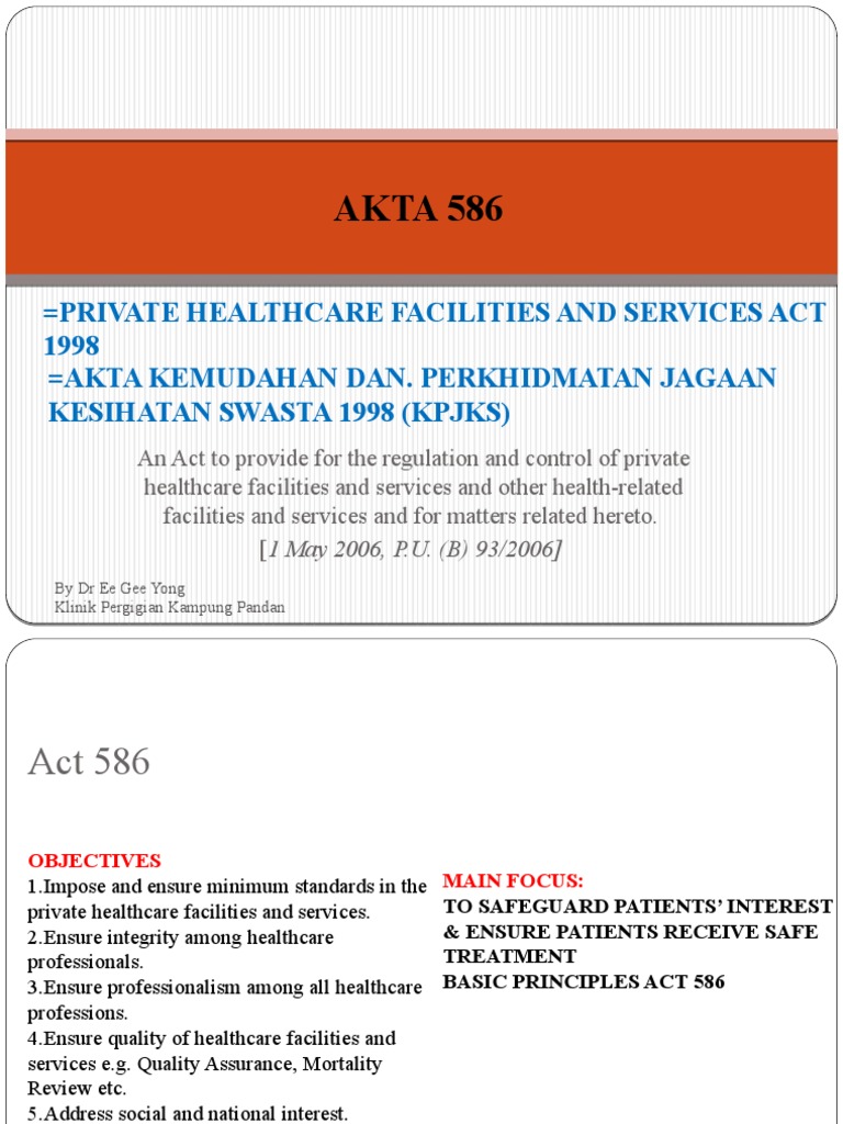 Act 586 Presentation | PDF | Patient | Health Care