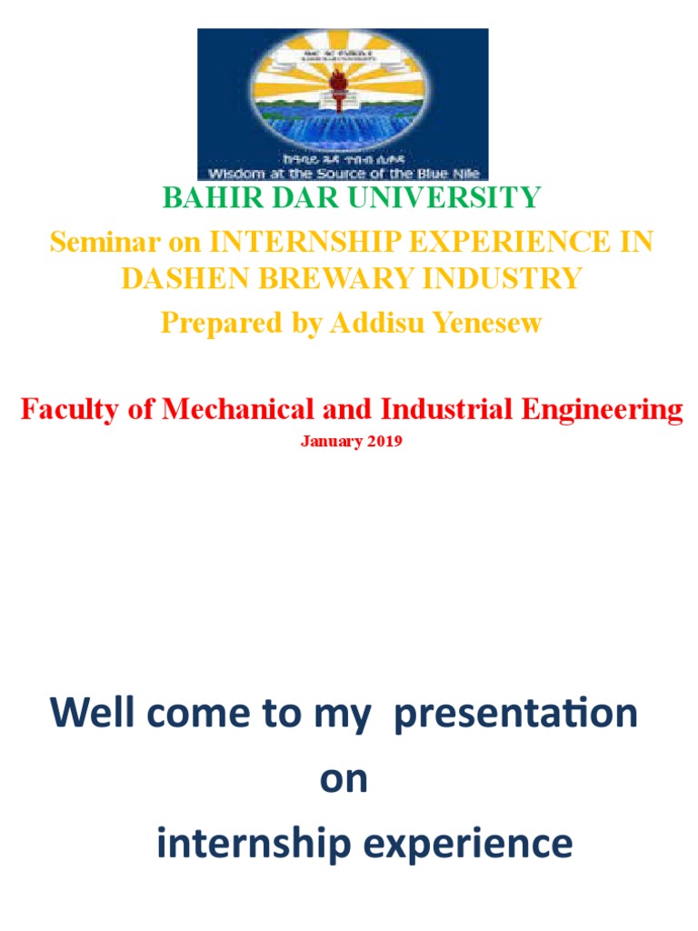 Bahir Dar University Mechanical Engineering Staff Summer Externship Seminar Presentation | PDF ...