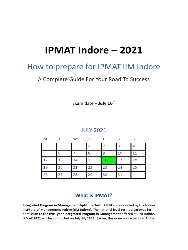 How To Prepare For IPMAT IIM Indore21 | PDF | Multiple Choice | Test ...