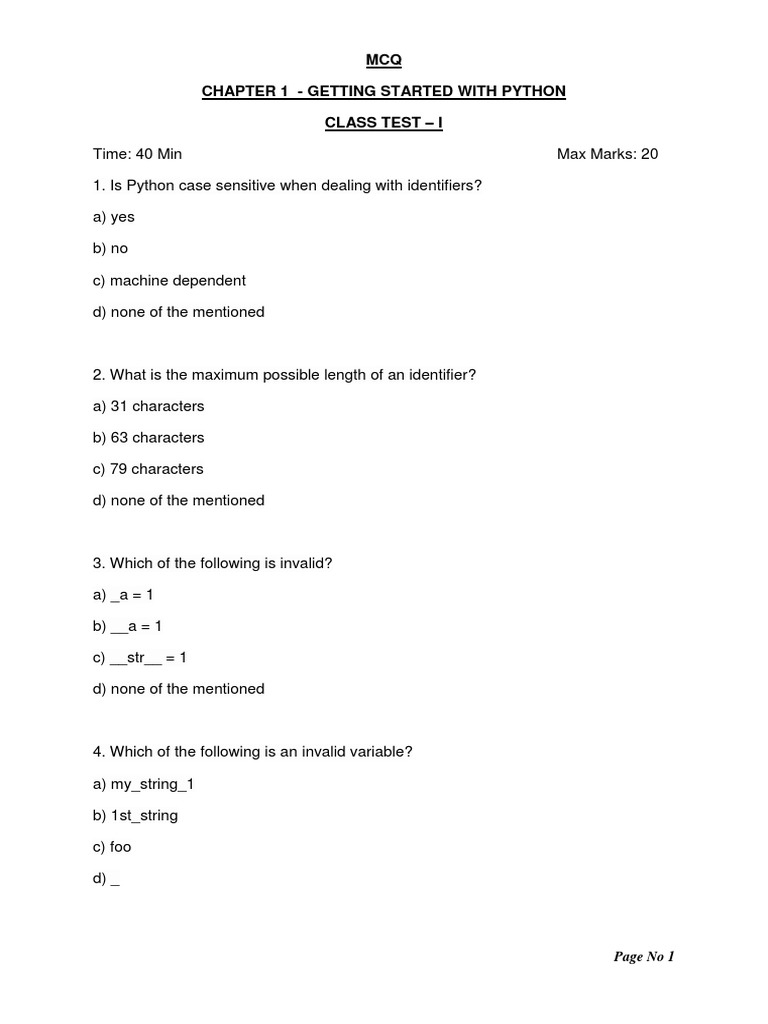 Class XI (Computer Science) Chapterwise MCQ | PDF | Relational Model | Computer Data Storage