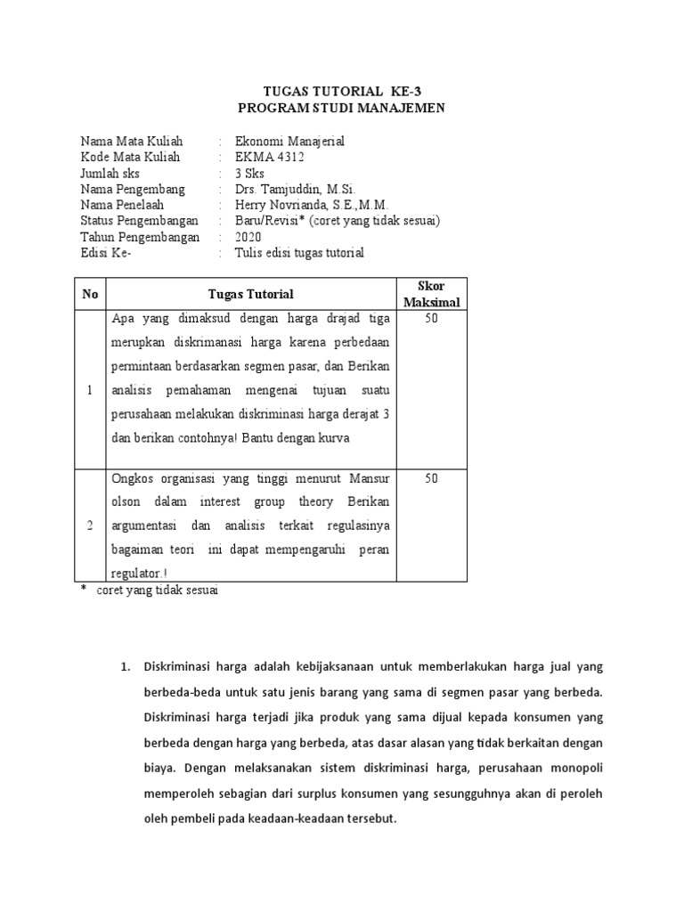 Tugas Tutorial Ke 3 | PDF