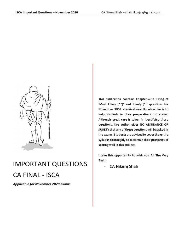 ISCA Important Questions | PDF | Internal Control | Information Security