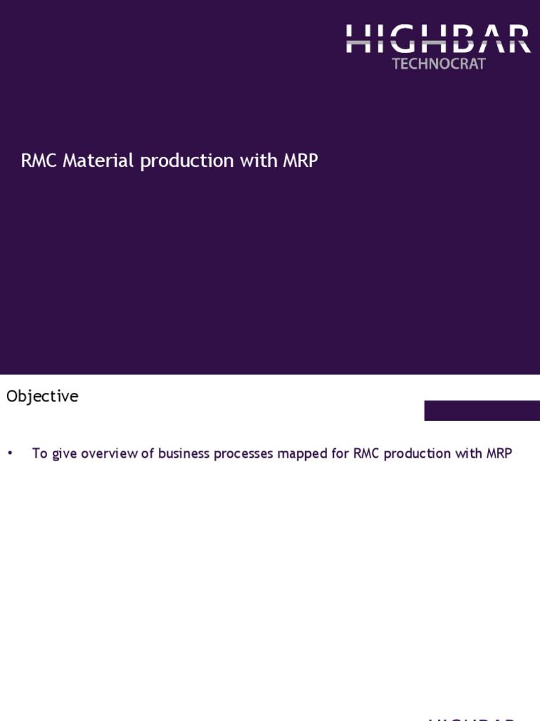 RMC Production With MRP | PDF | Business Process | Computing