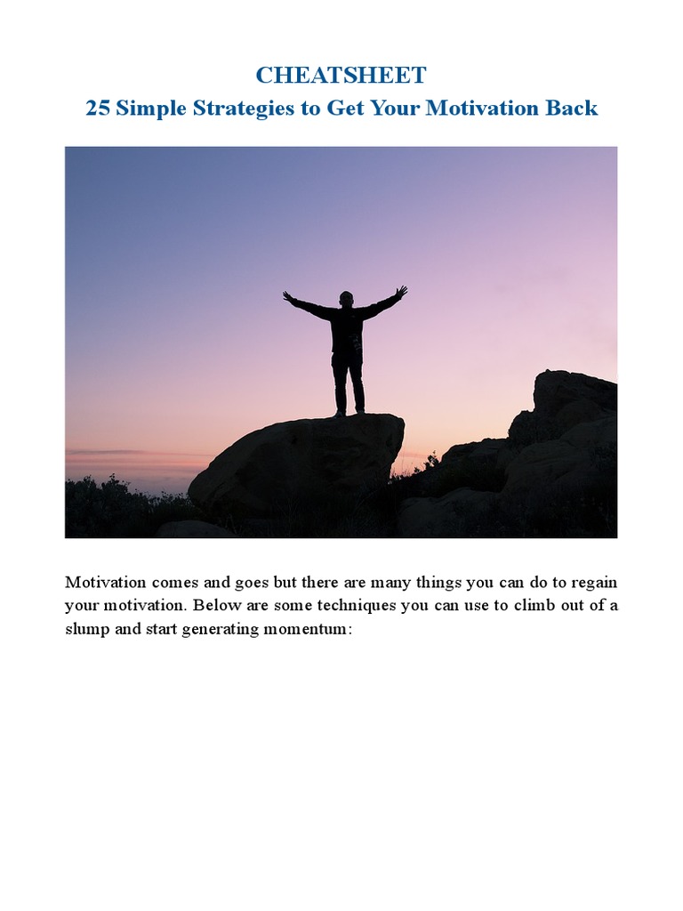 25 Strategies To Motivate Yourself | PDF | Motivation | Motivational