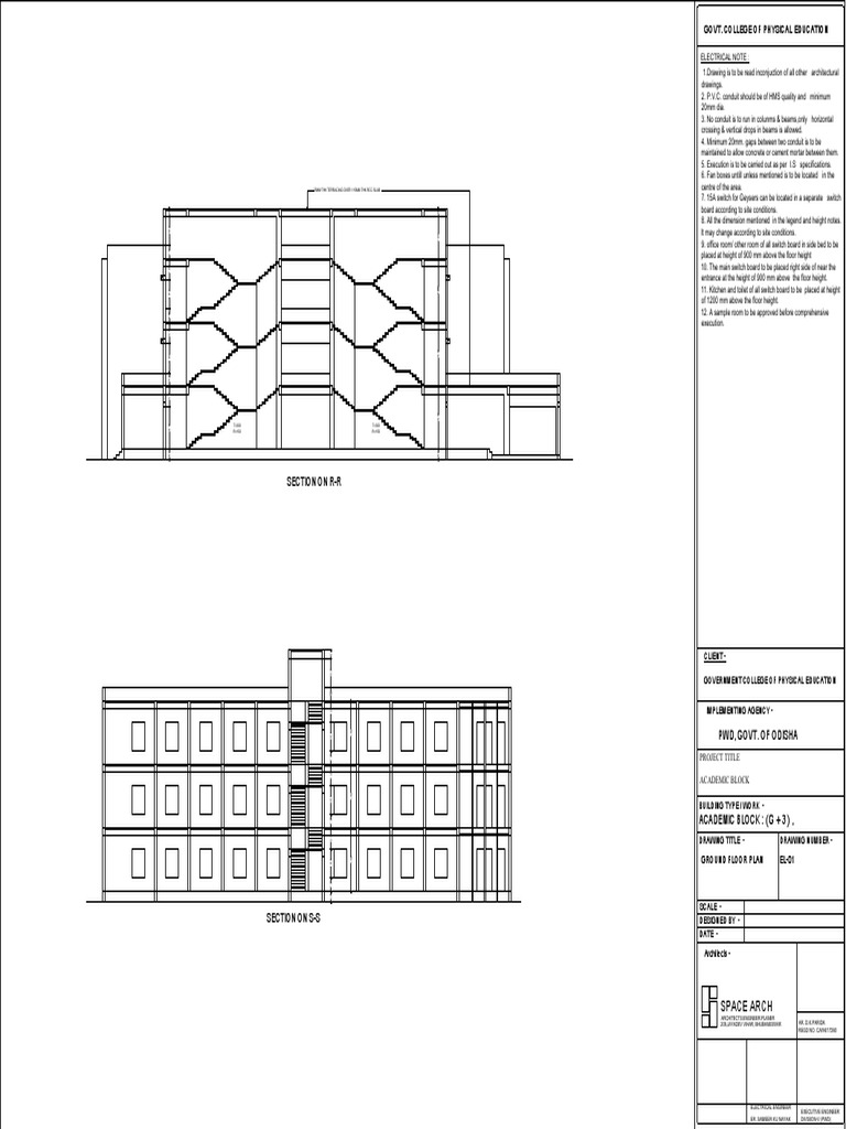 Academic Block Electrical Plan | PDF | Buildings And Structures ...