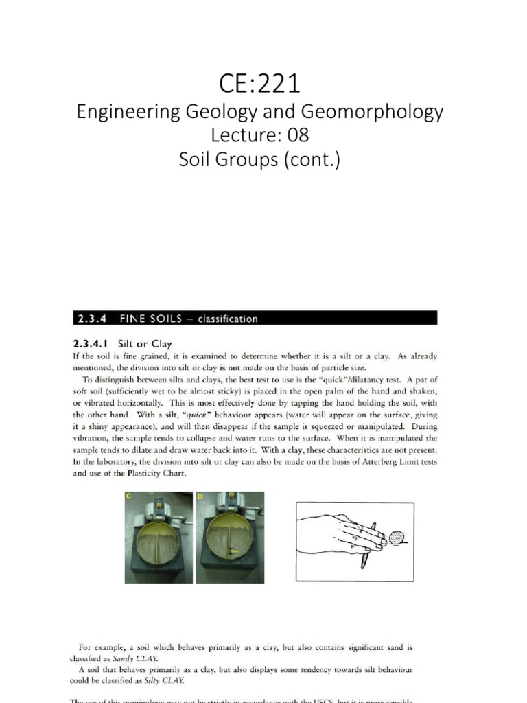 Engineering Geology and Geomorphology Soil Groups (Cont.) | PDF