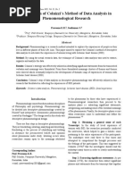 Colaizzi's Method in Phenomenological Research | PDF | Phenomenology ...