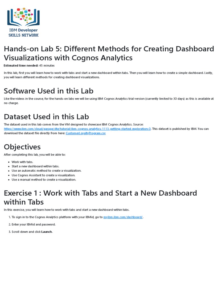 Hands-On Lab 5 - Different Methods For Creating Dashboard Visualizations With Cognos Analytics ...