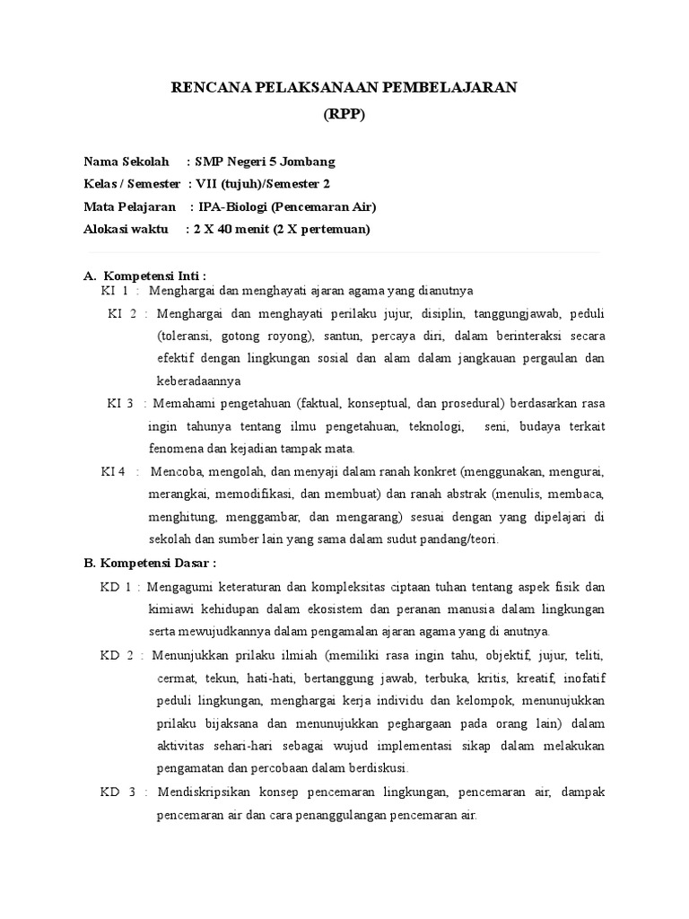 RPP PBL | PDF | Sains & Matematika