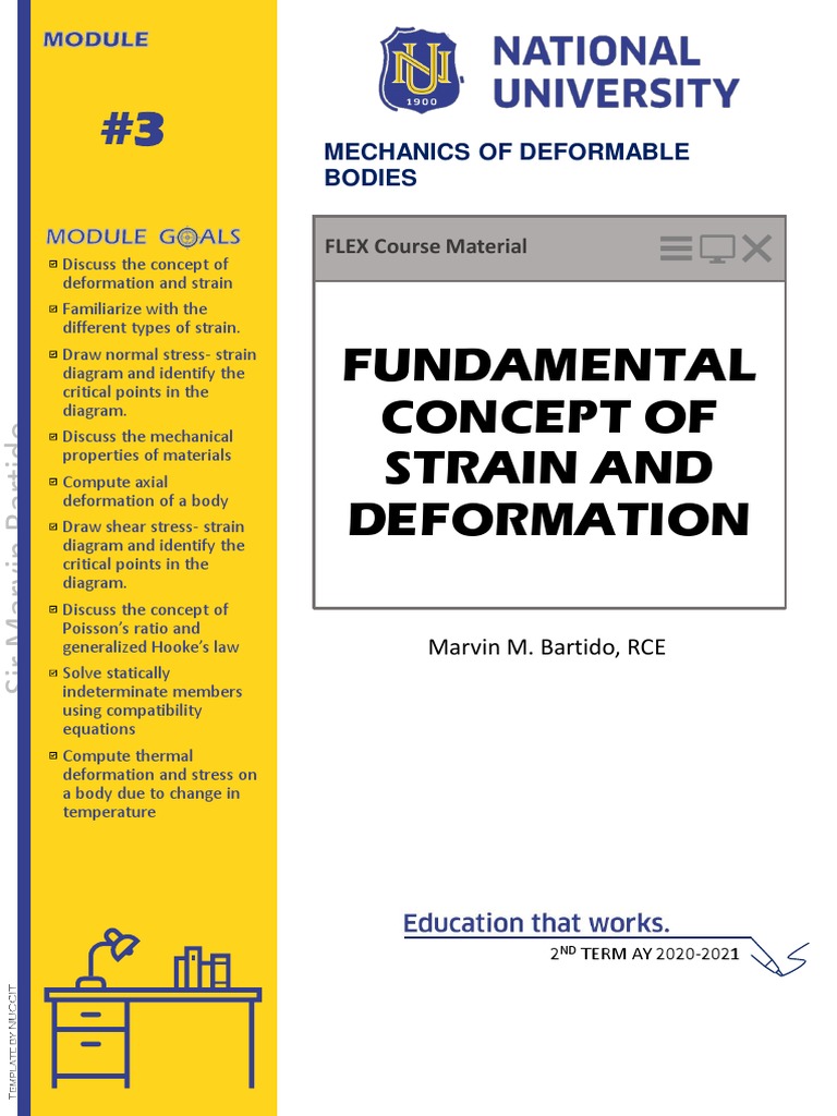 MECHANICS OF DEFORMABLE BODIES: FUNDAMENTALS OF STRAIN AND DEFORMATION | PDF | Deformation ...
