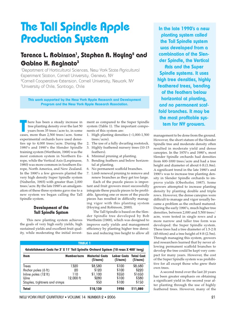 The Tall Spindle Apple Production System | PDF | Pruning | Grafting