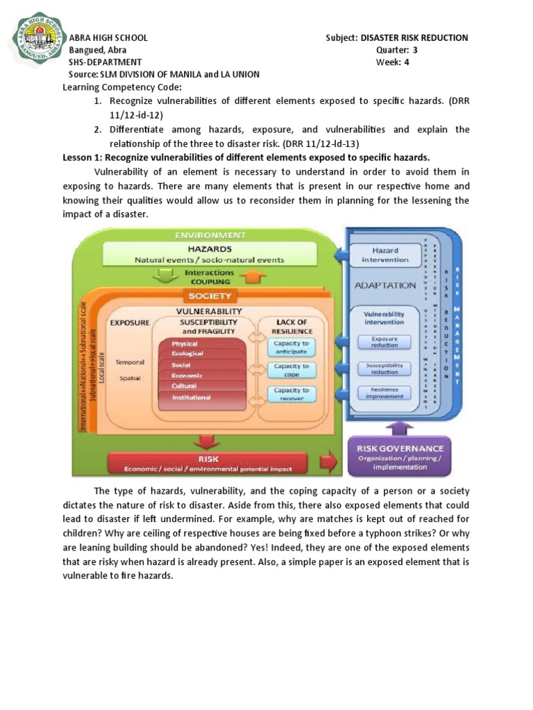 Lesson 1: Recognize Vulnerabilities of Different Elements Exposed To Specific Hazards | PDF ...