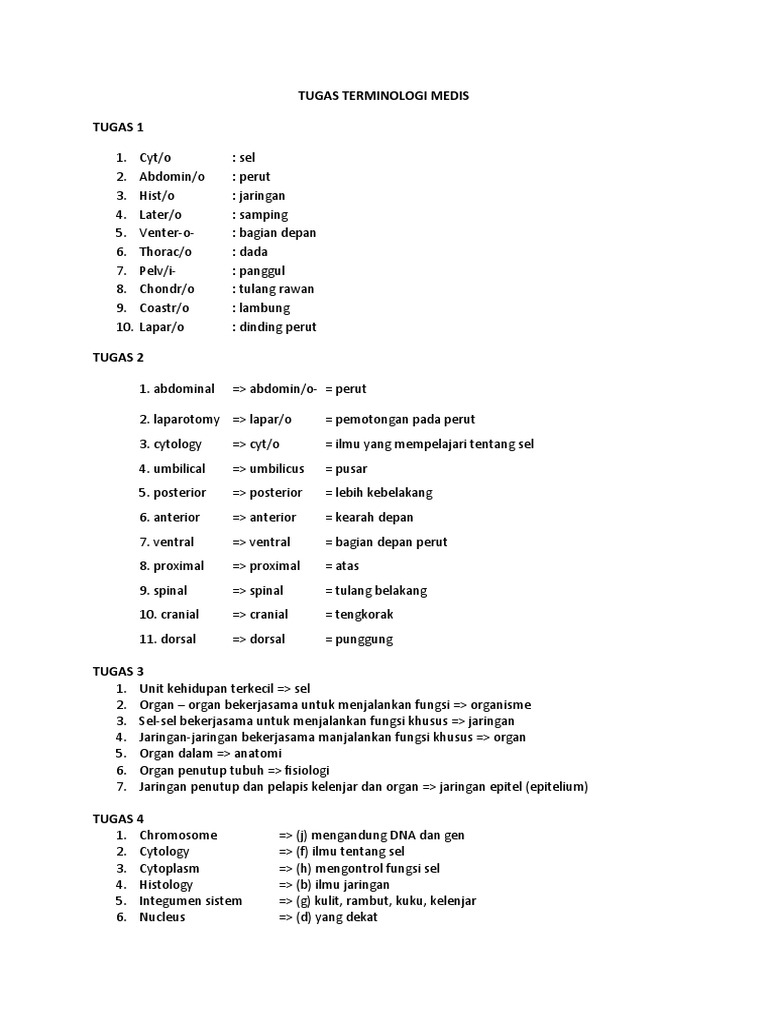 Terminologi Medis dan Definisinya | PDF | Kesehatan Holistik | Sains ...