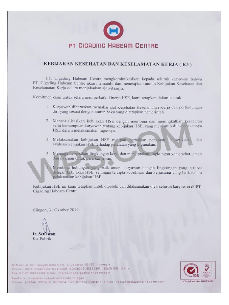 Hse Policy PT CHC | PDF