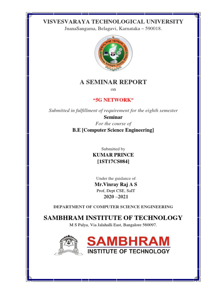 A Seminar Report: Visvesvaraya Technological University | PDF ...