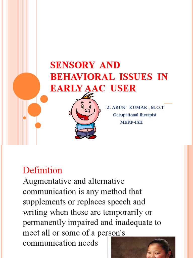 Sensory and Behavoural Issues in Early AAC Users | PDF | Somatosensory ...