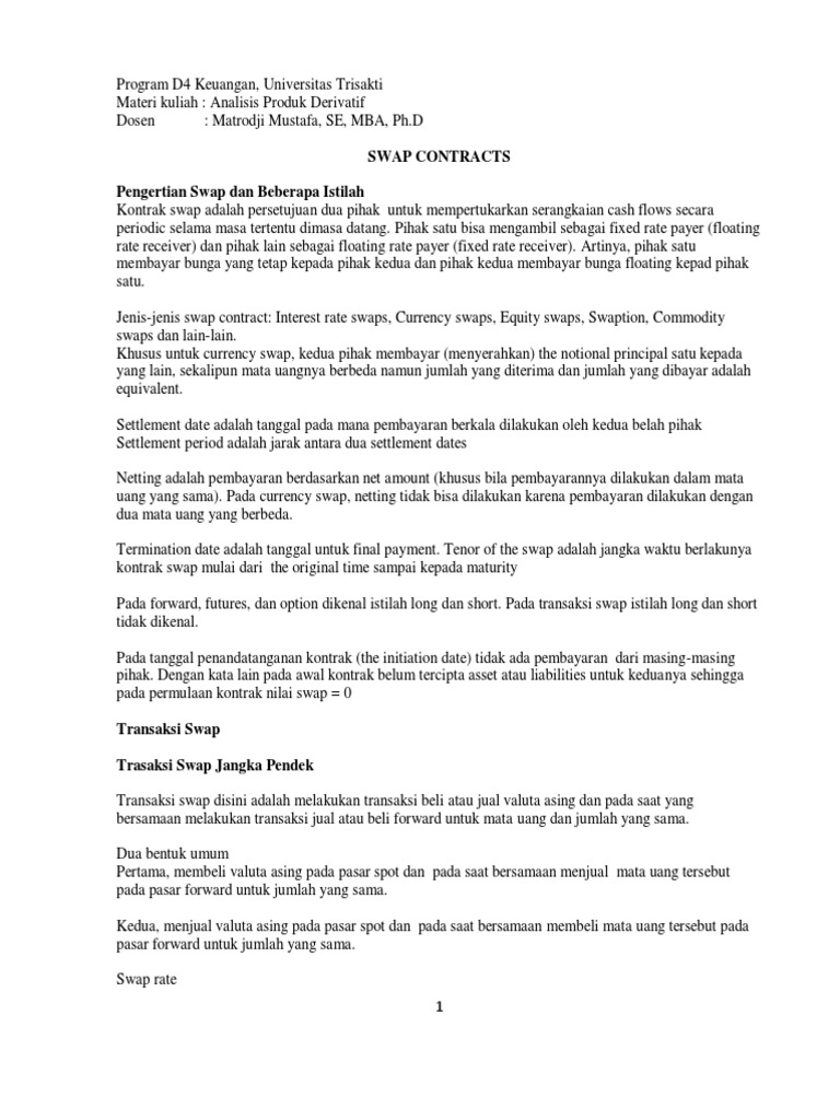 Produk Derivatif Swap Option | PDF