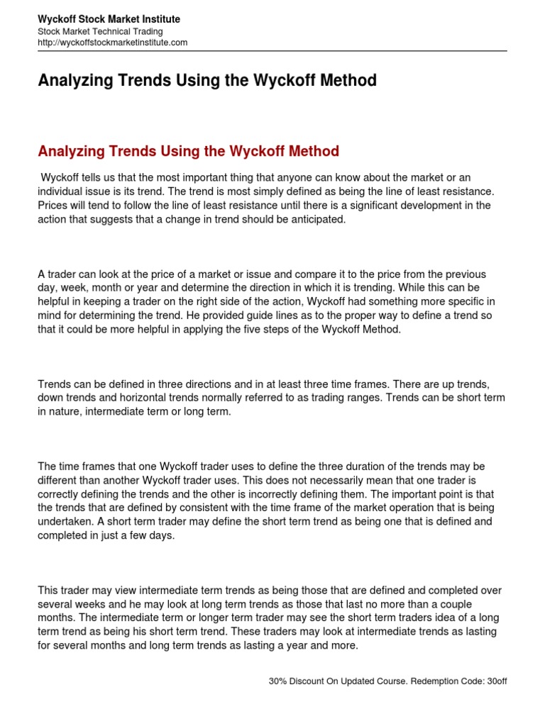 Analyzing Trends Using The Wyckoff Method | PDF | Stock Market | Demand