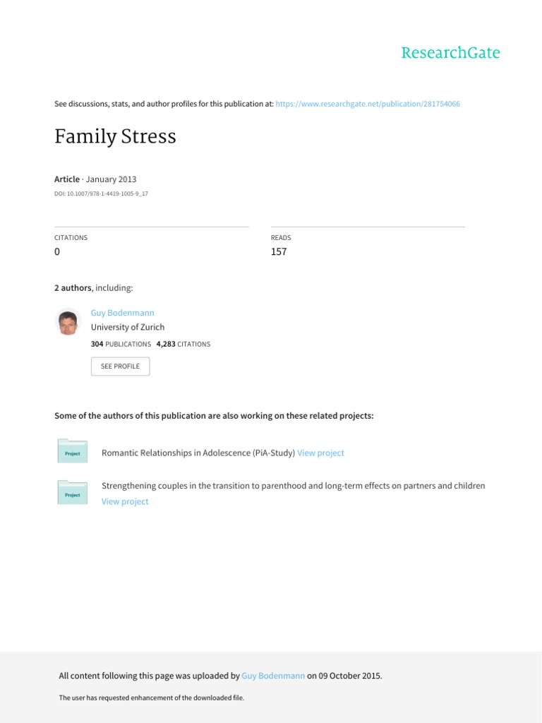 Family Stress | PDF | Stress (Biology) | Family