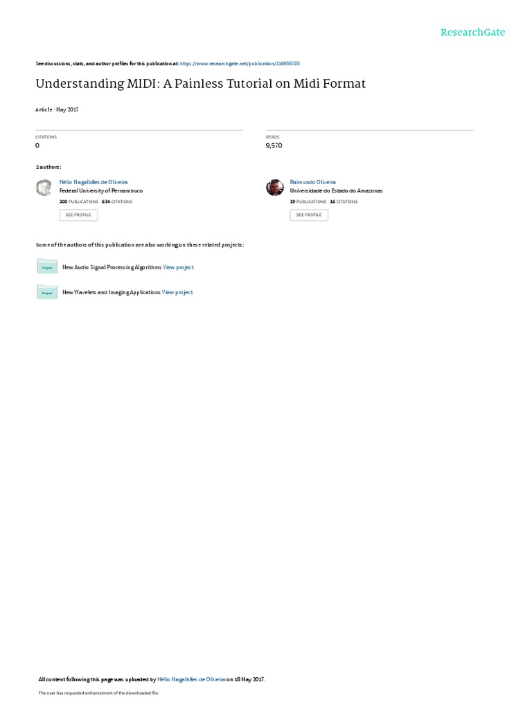 Understanding MIDI: A Painless Tutorial On Midi Format: Article | PDF | Byte | Computing