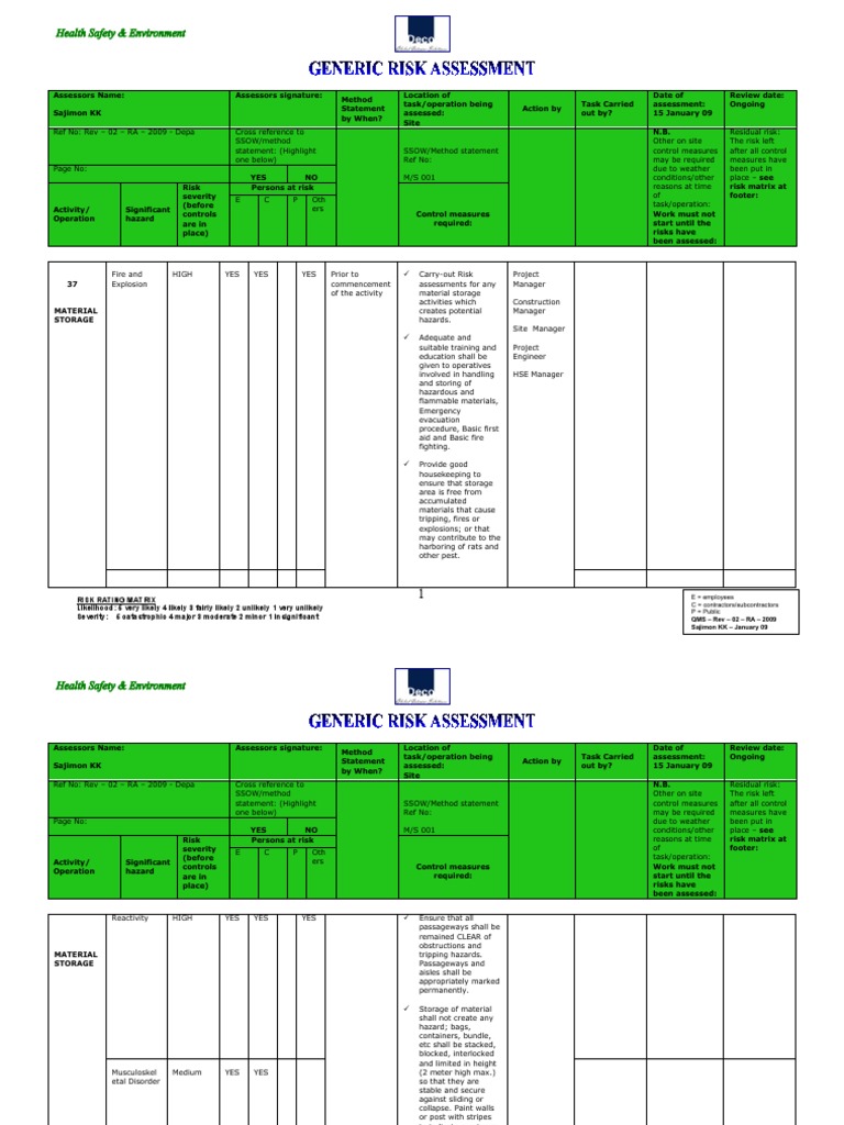 37 Material Storage | PDF | Risk | Hazards