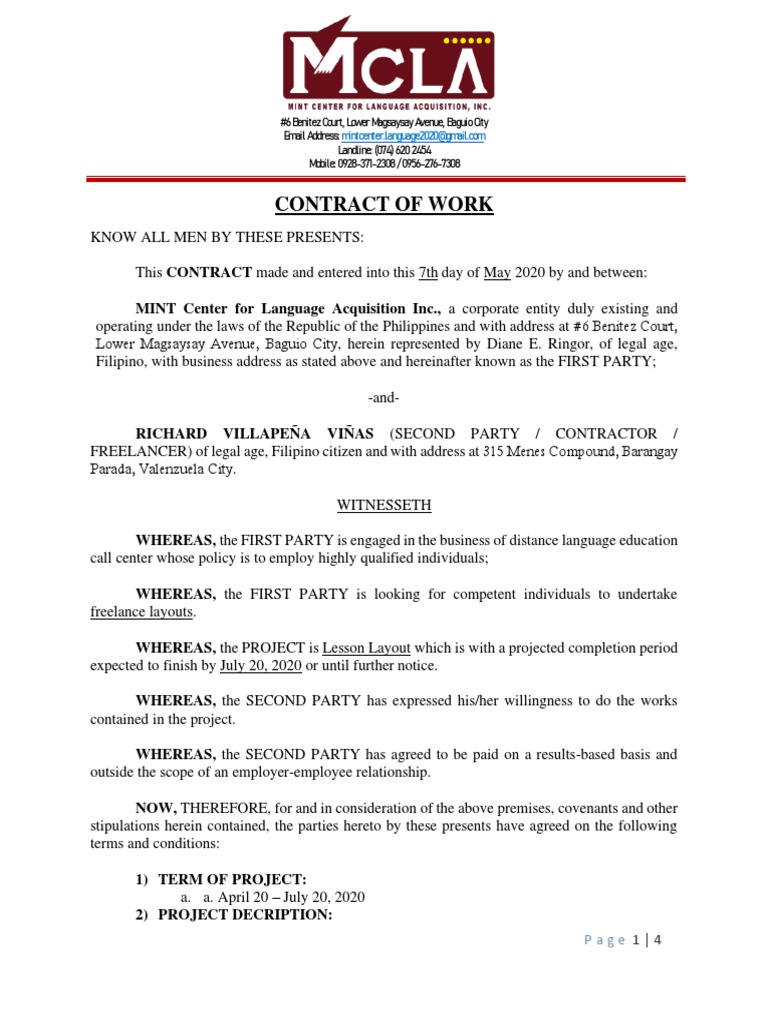 Freelance Layout Artist-Signed | PDF | Freelancer | Employment