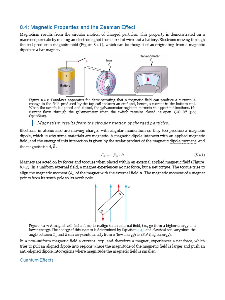 Physics Students: Zeeman Effect | PDF | Magnetic Field | Dipole