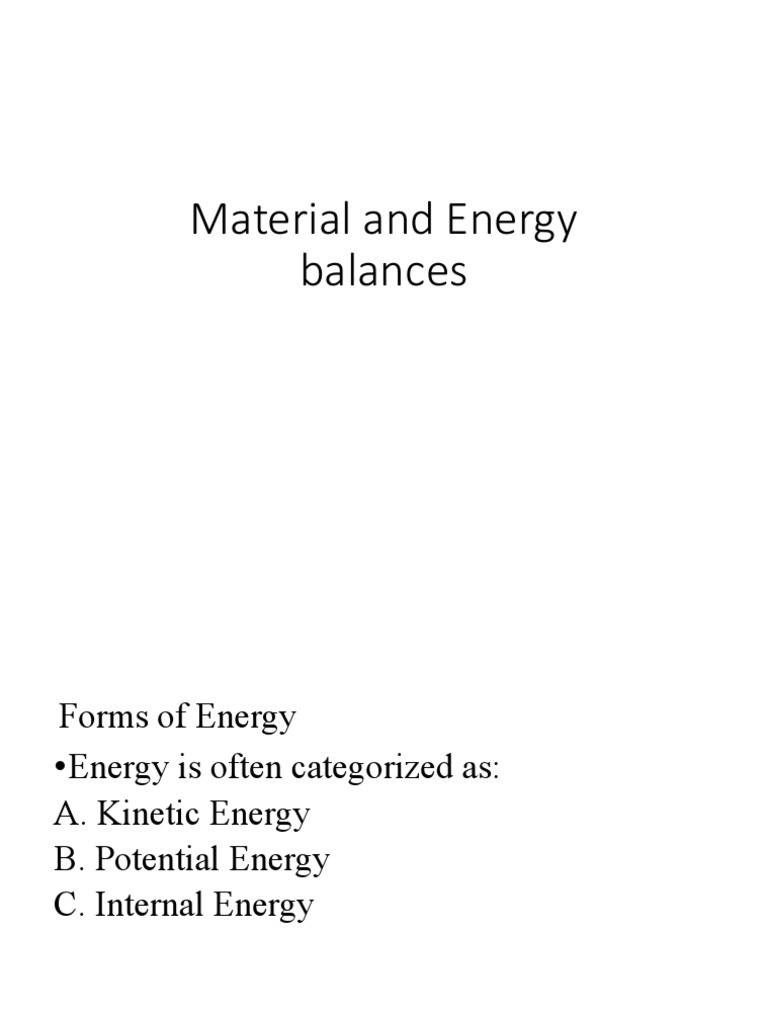 Material and Energy Balances II | PDF | Kinetic Energy | Potential Energy