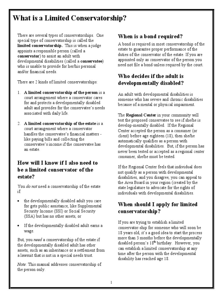 What Is A Limited Conservatorship? | PDF | Conservatorship | Private Law