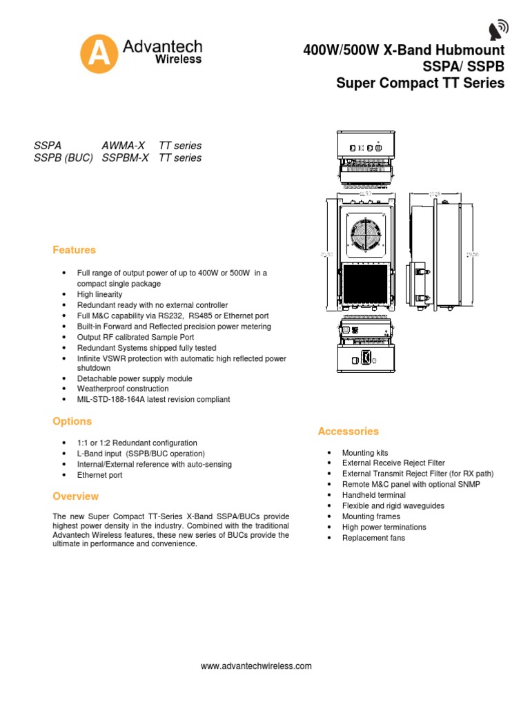 400W/500W X-Band Hubmount Sspa/ SSPB Super Compact TT Series | PDF ...