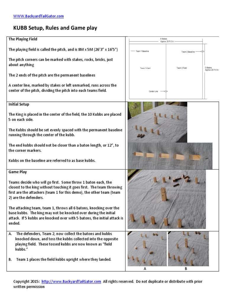 KUBB Setup Rules and Game Play | PDF | Sports | Team Sports