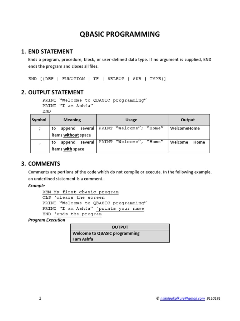 Qbasic Programming | PDF | Integer (Computer Science) | Data Type Qbasic Programming | PDF | Integer (Computer Science) | Data Type