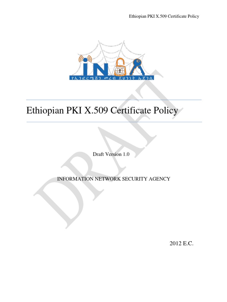 Ethiopian PKI X.509 Certificate Policy After Review | PDF | Public Key ...