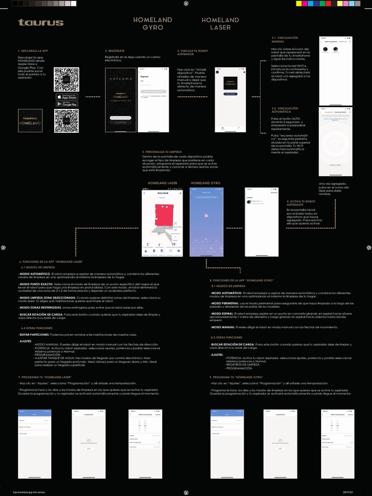 Hoja HOMELAND App Info Vertical ESP | PDF | Aplicación movil | Robot