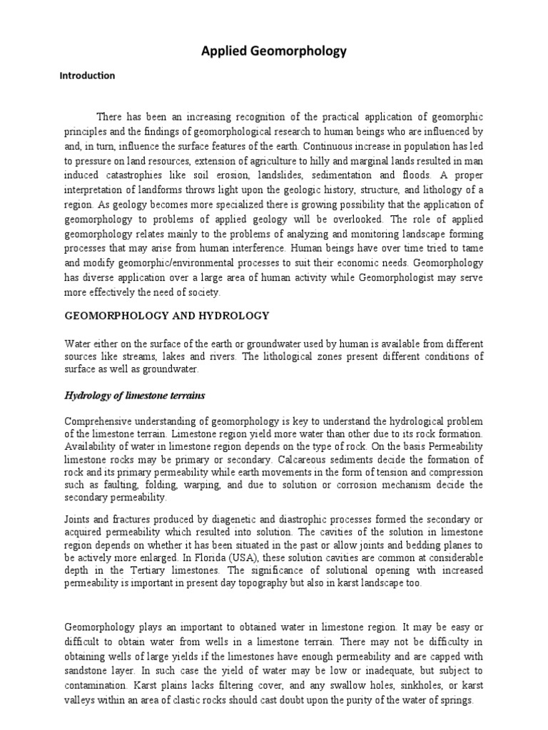 Applied Geomorphology | PDF | Geomorphology | Earthquakes