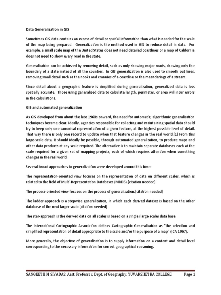 Data Generalisation | PDF | Geographic Information System | Statistical ...