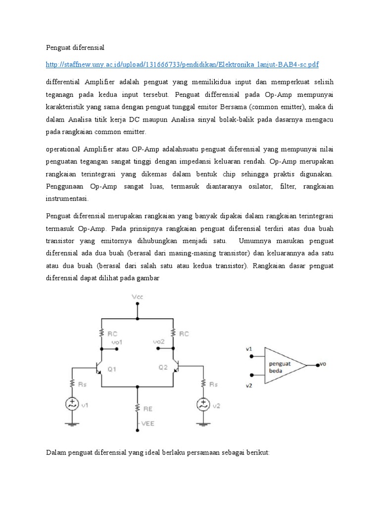 Penguat Diferensial | PDF | Sains & Matematika