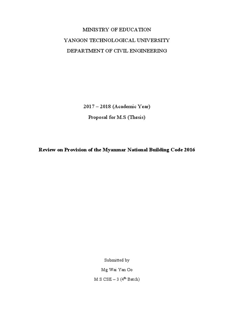Ministry of Education Yangon Technological University Department of ...