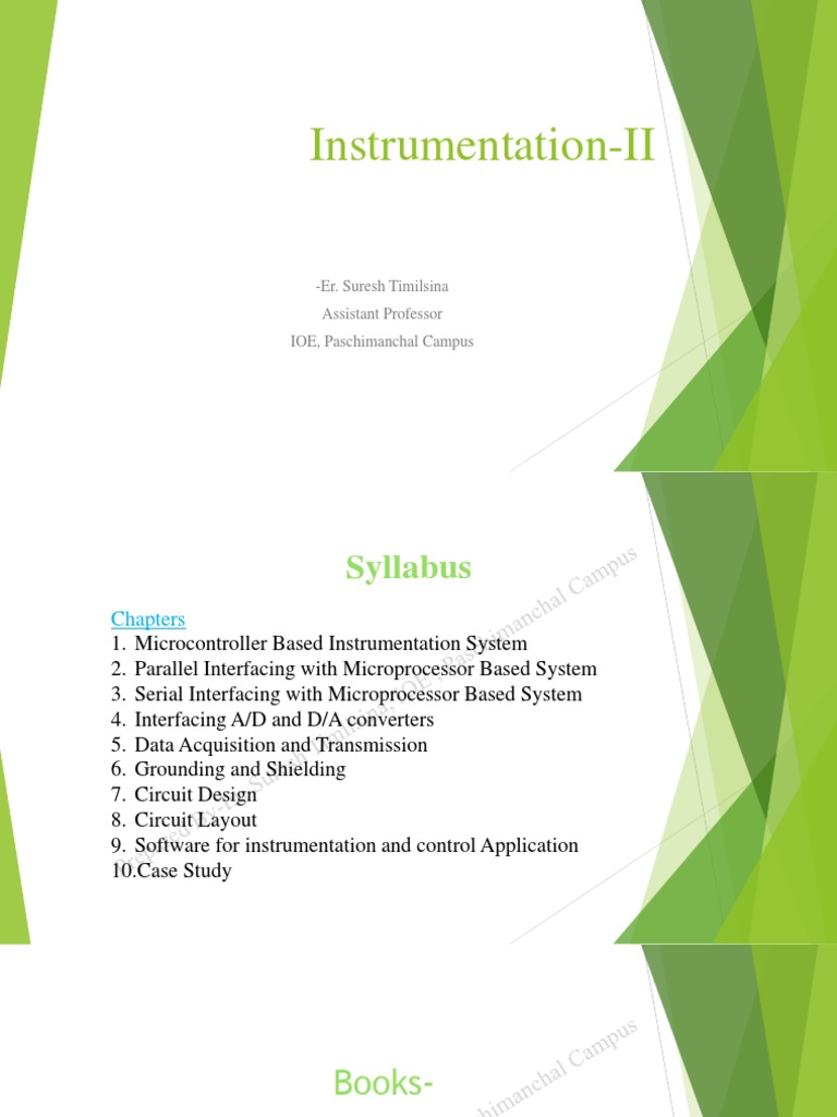 Instrumentation-II: - Er. Suresh Timilsina Assistant Professor IOE, Paschimanchal Campus | PDF ...