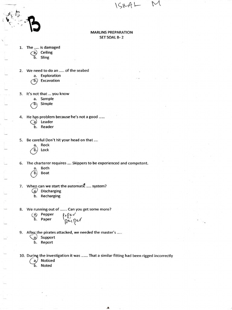 Daily Pelaut Marlins - Test-Set - B | PDF