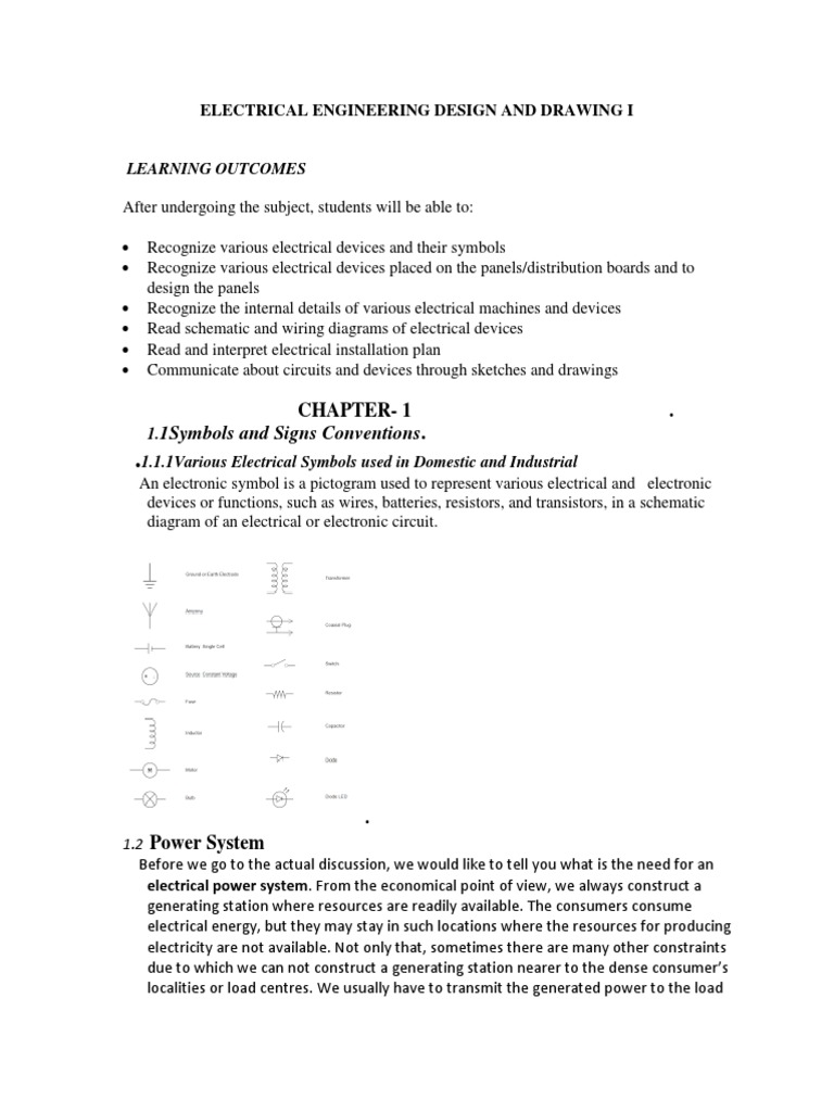 1symbols and Signs Conventions.: Chapter-1 | PDF | Electrical Wiring ...