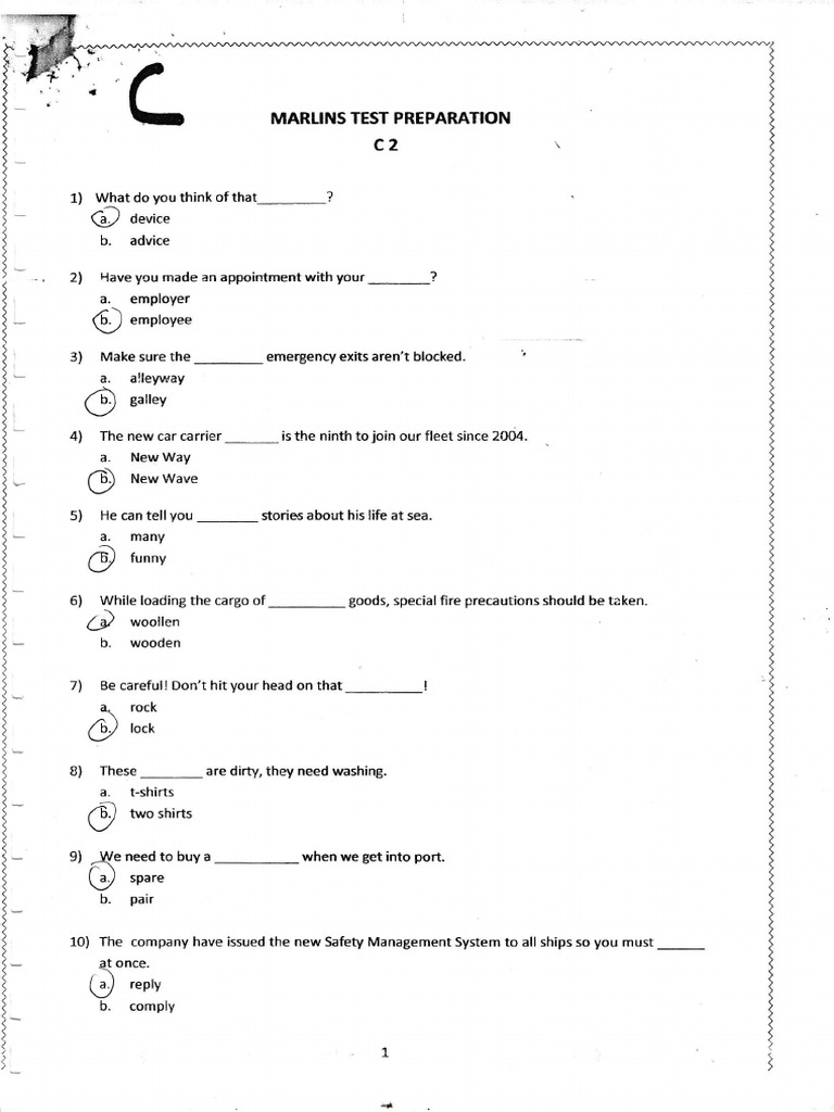 Daily Pelaut Marlins - Test-Set - C | PDF