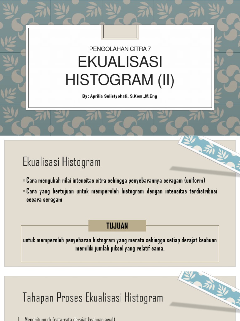 Ekualisasi Histogram pada Citra Digital | PDF