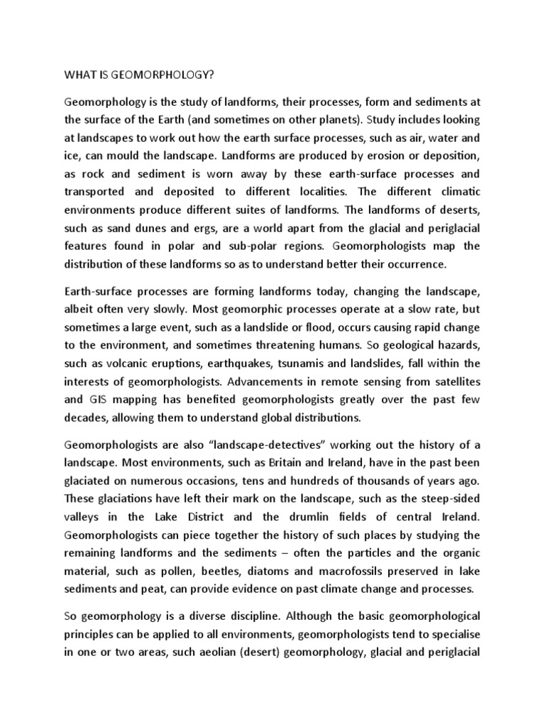 Geomorphology Notes | PDF | Geomorphology | Landscape